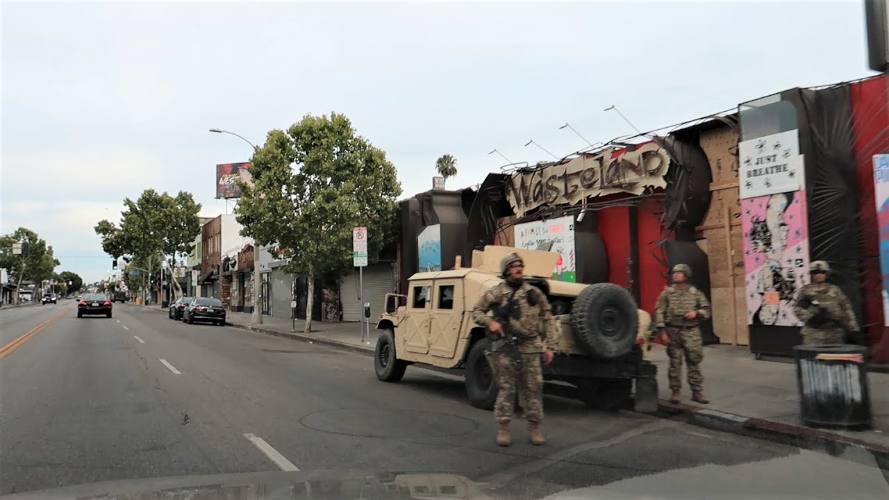 LOS ANGELES / WEST HOLLYWOOD RIOT AFTERMATH / NATIONAL GUARD ON DUTY ...